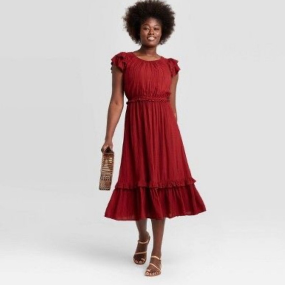 Universal Thread | Dresses | Universal Thread Burgundy Short Sleeve ...